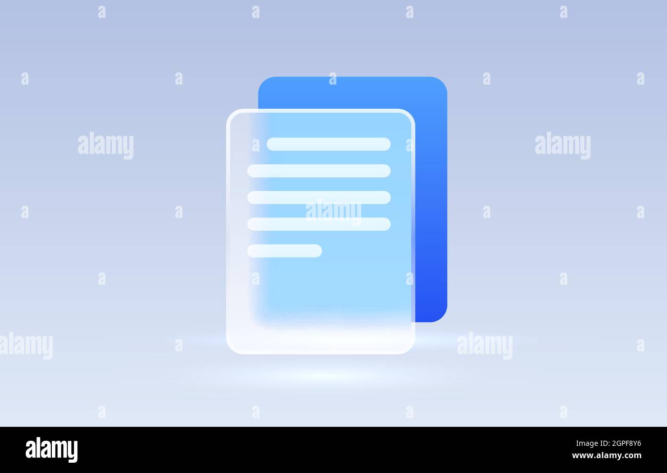 Glass document transparent icon, collection sign. Vector illustration ...