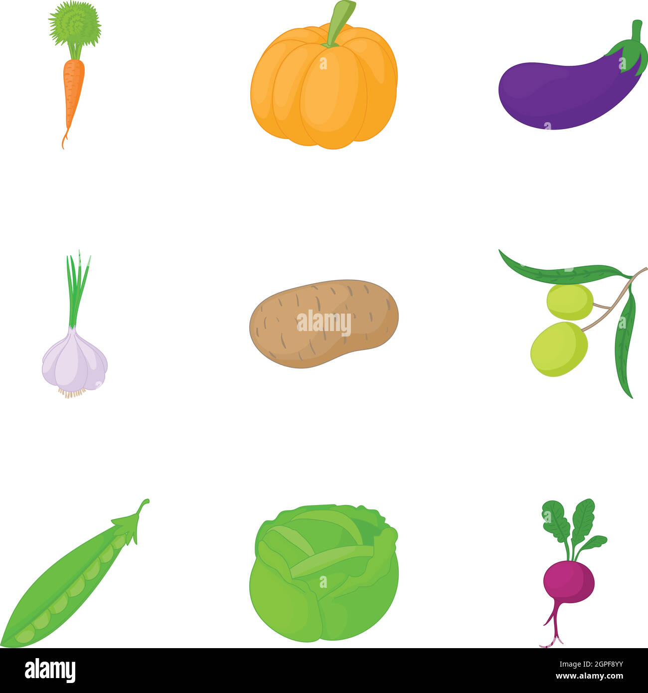 Vegetables Icons Set Cartoon Style Stock Vector Image And Art Alamy