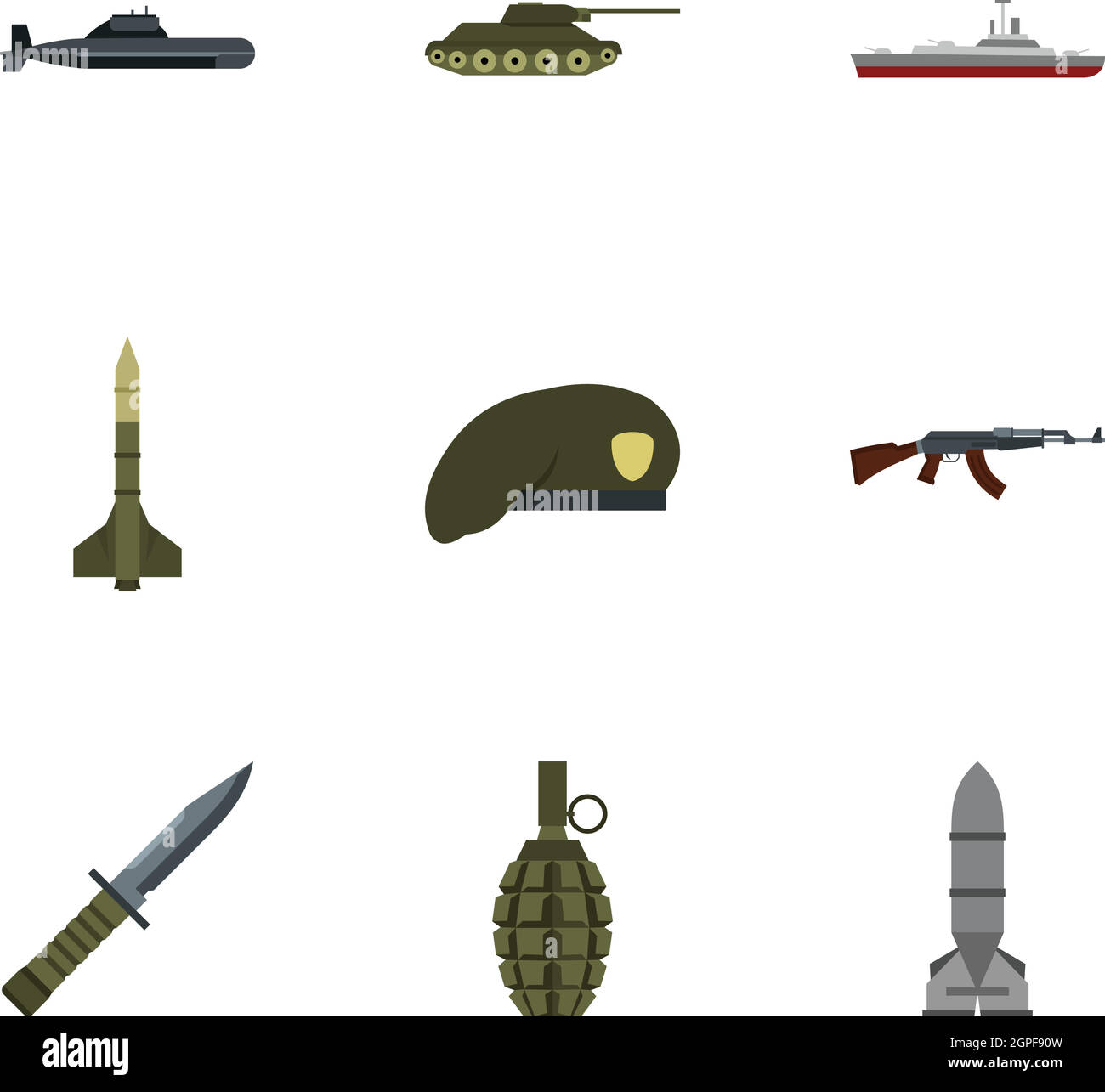 War icons set, flat style Stock Vector Image & Art - Alamy