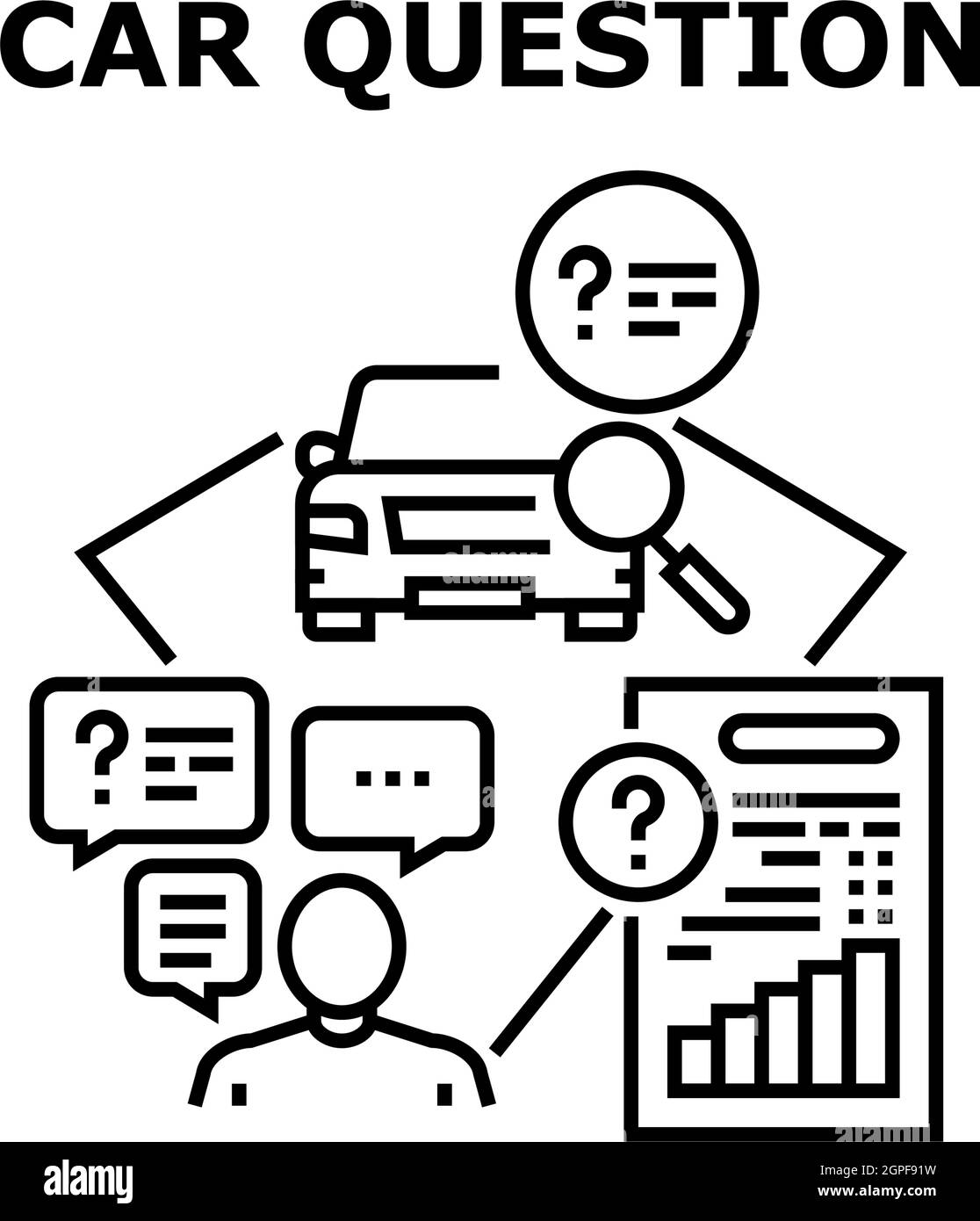 Car Question Vector Concept Black Illustration Stock Vector Image & Art ...