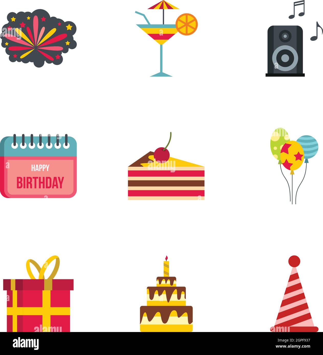 Balloons set icon flat Stock Vector Images - Alamy