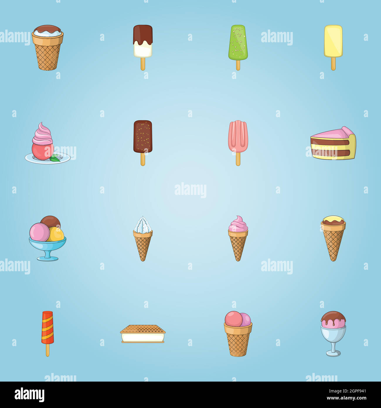Cake ice cream fruit Stock Vector Images - Alamy