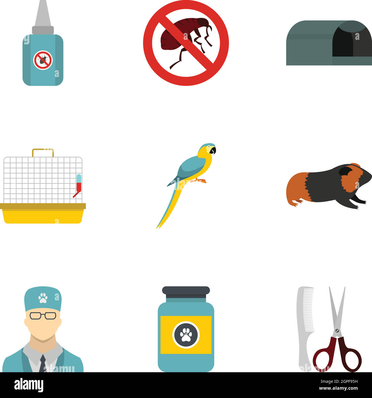 Veterinary animals icons set, flat style Stock Vector Image & Art - Alamy