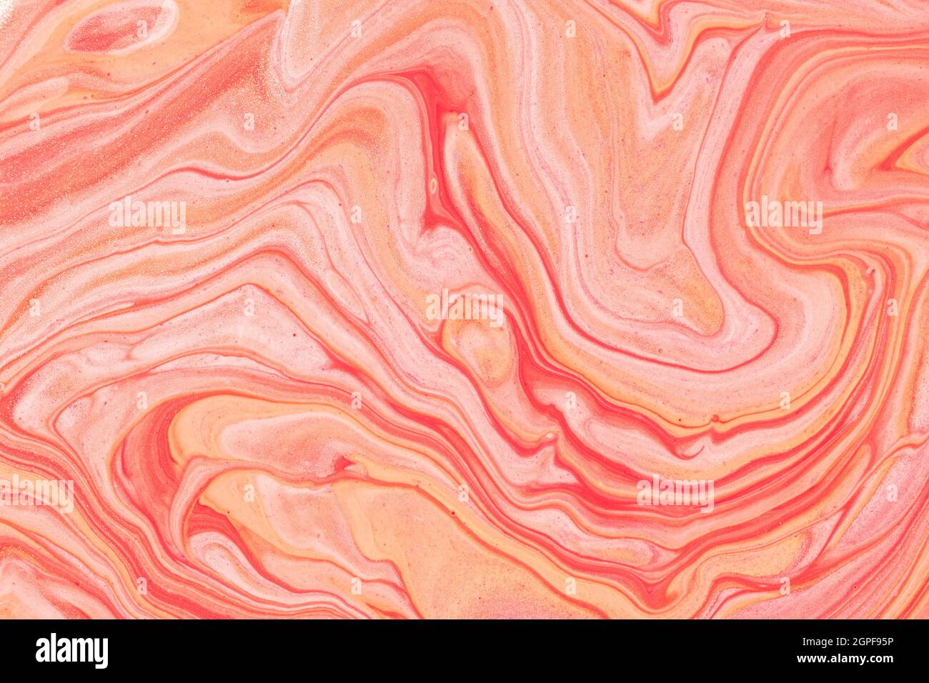 Abstract fluid art background red and pink glitter colors. Liquid ...