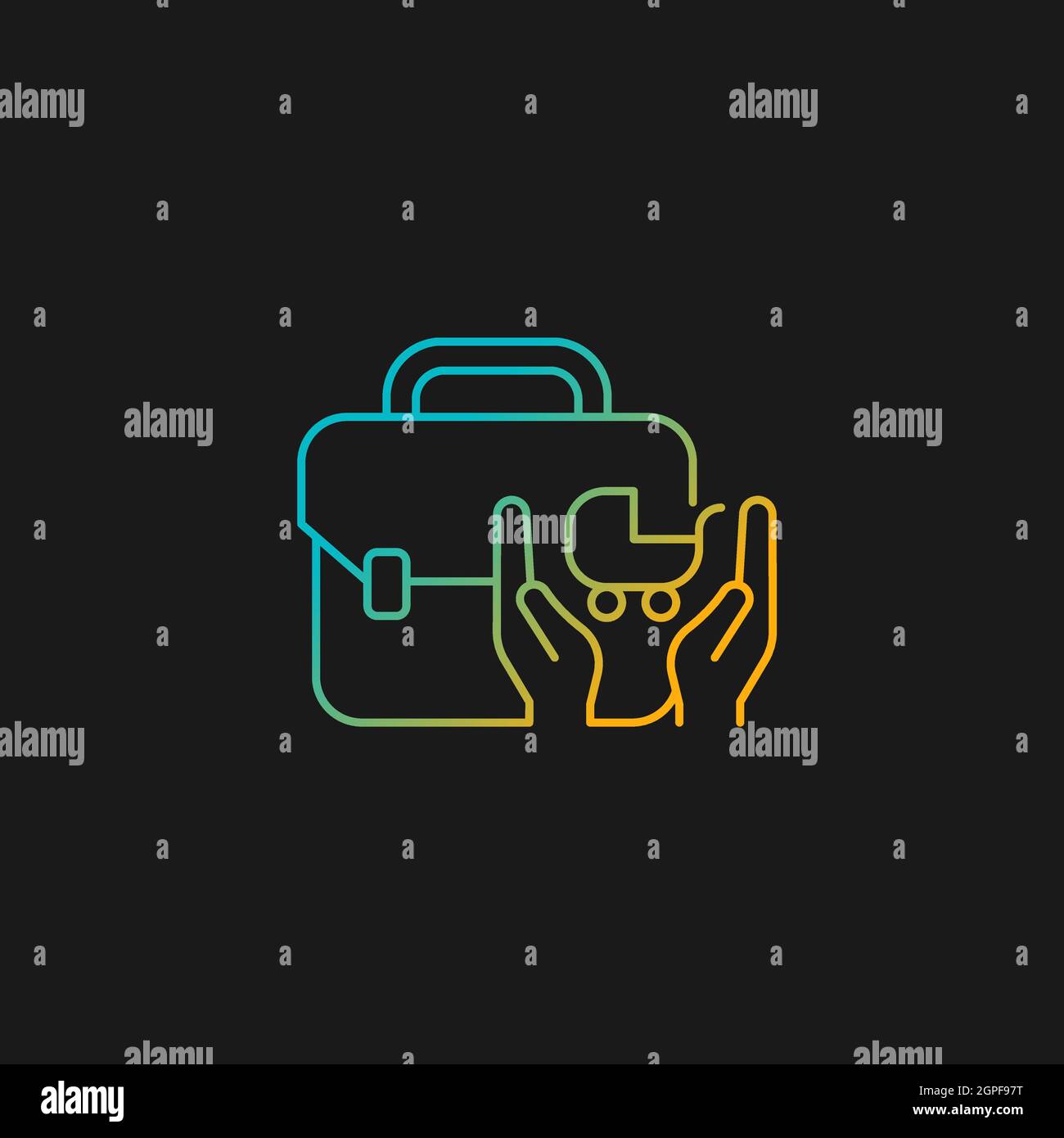 Child care assistance gradient vector icon for dark theme Stock Vector ...