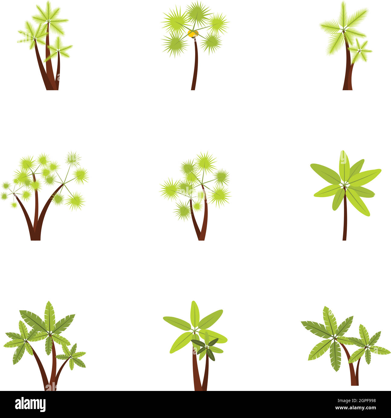 Leaves flat set tropical Stock Vector Images - Alamy