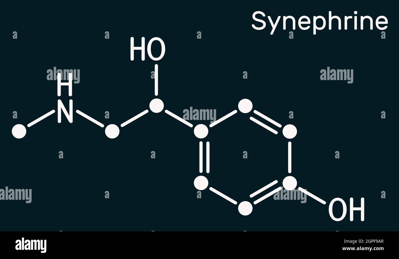 Synephrine, p-synephrine molecule. It is phenethylamine alkaloid ...
