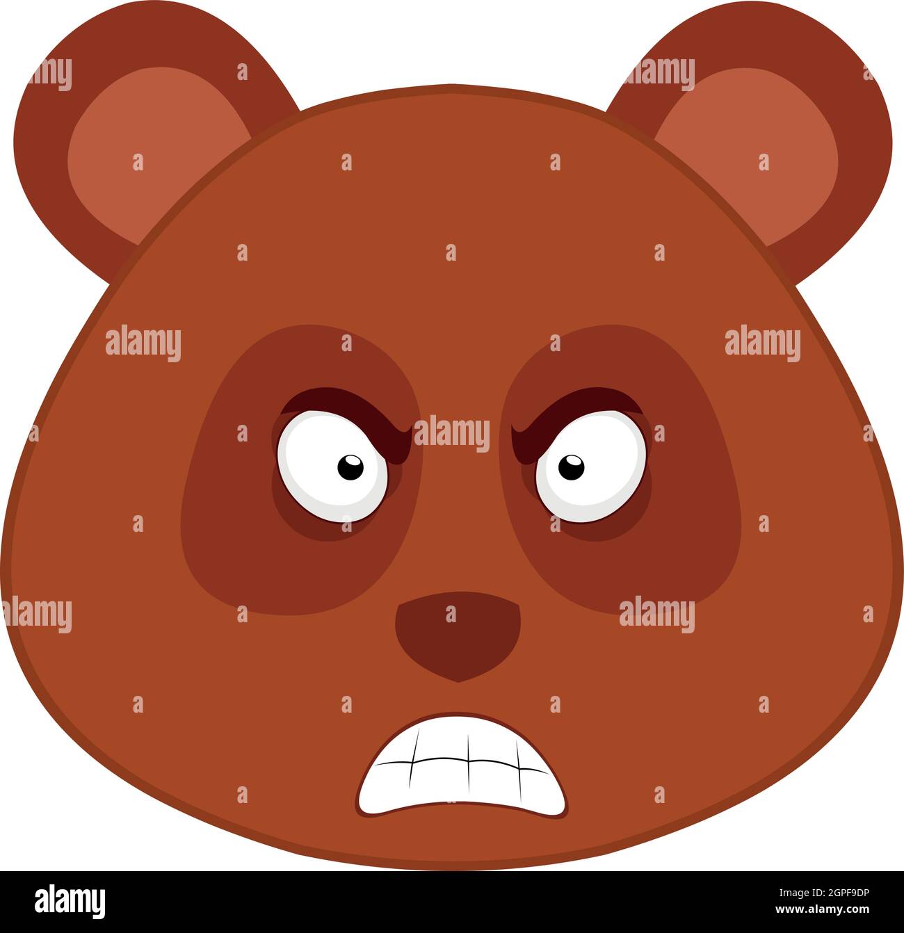 Angry Bear Face Cartoon
