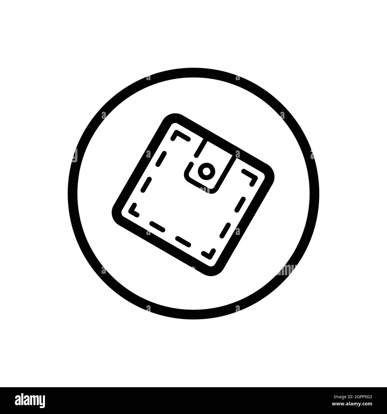 Wallet. Commerce outline icon in a circle. Vector illustration Stock ...