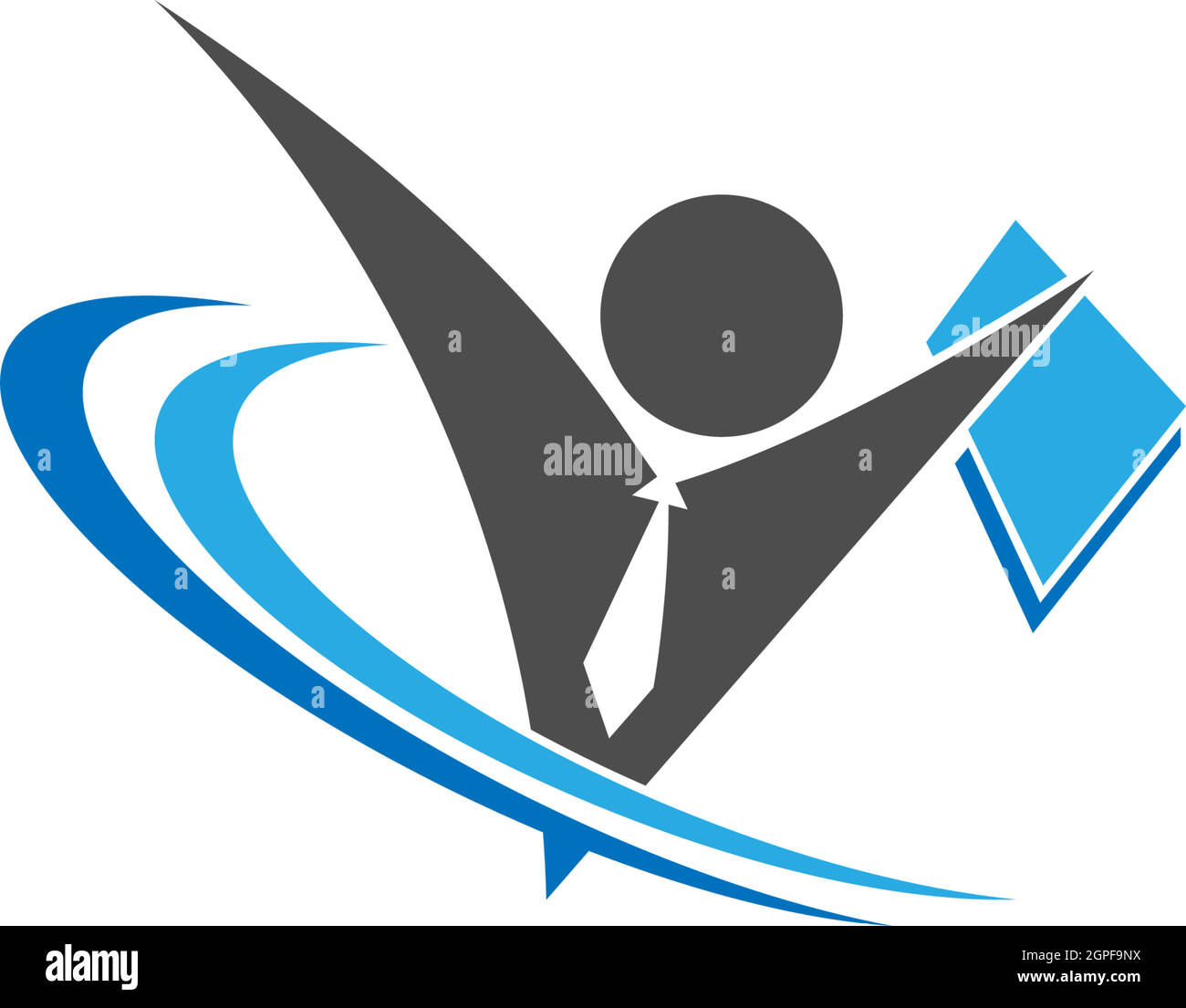 illustration of a businessman running reaching the star with briefcase ...