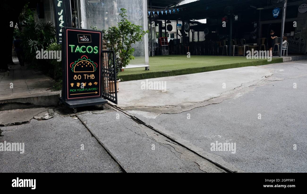 Tacos Point of Purchase Sign for Restaurant Food Soi Sukhumvit 23 ...