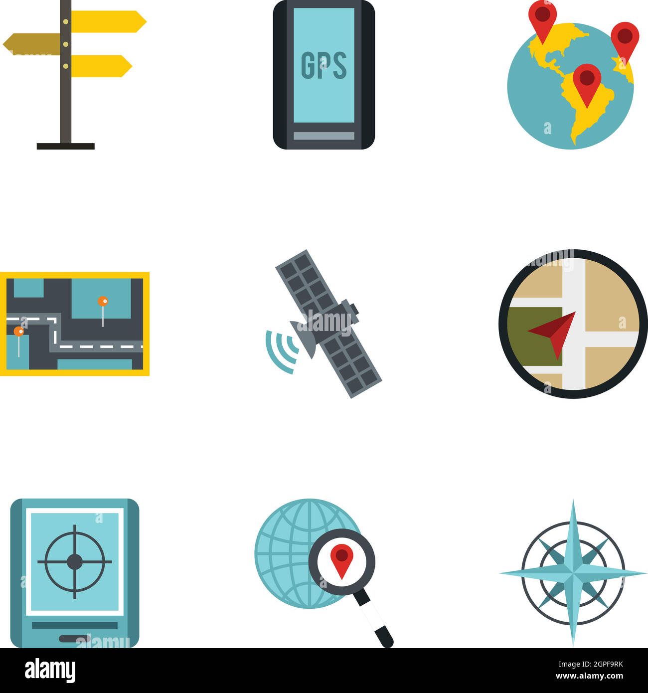 Location icons set, flat style Stock Vector Image & Art - Alamy