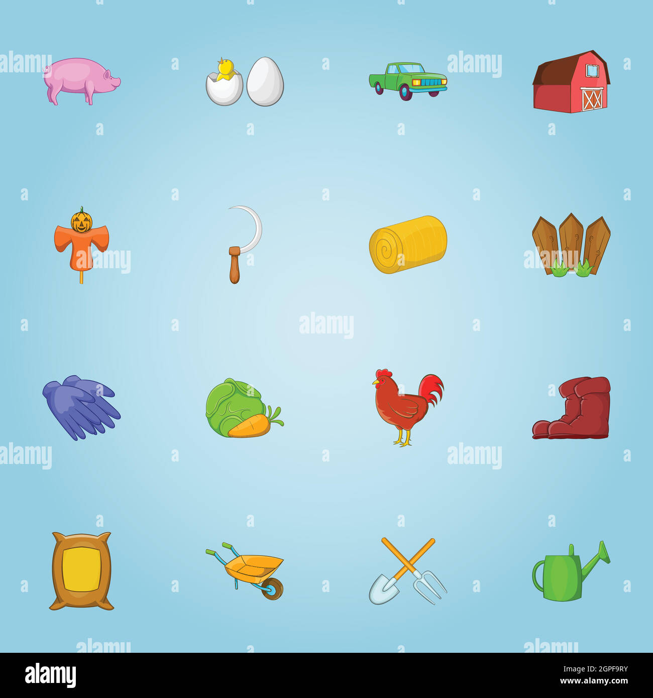 Farming icons set, cartoon style Stock Vector Image & Art - Alamy