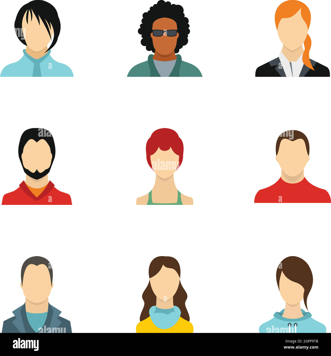 Avatar of different people icons set, flat style Stock Vector Image ...