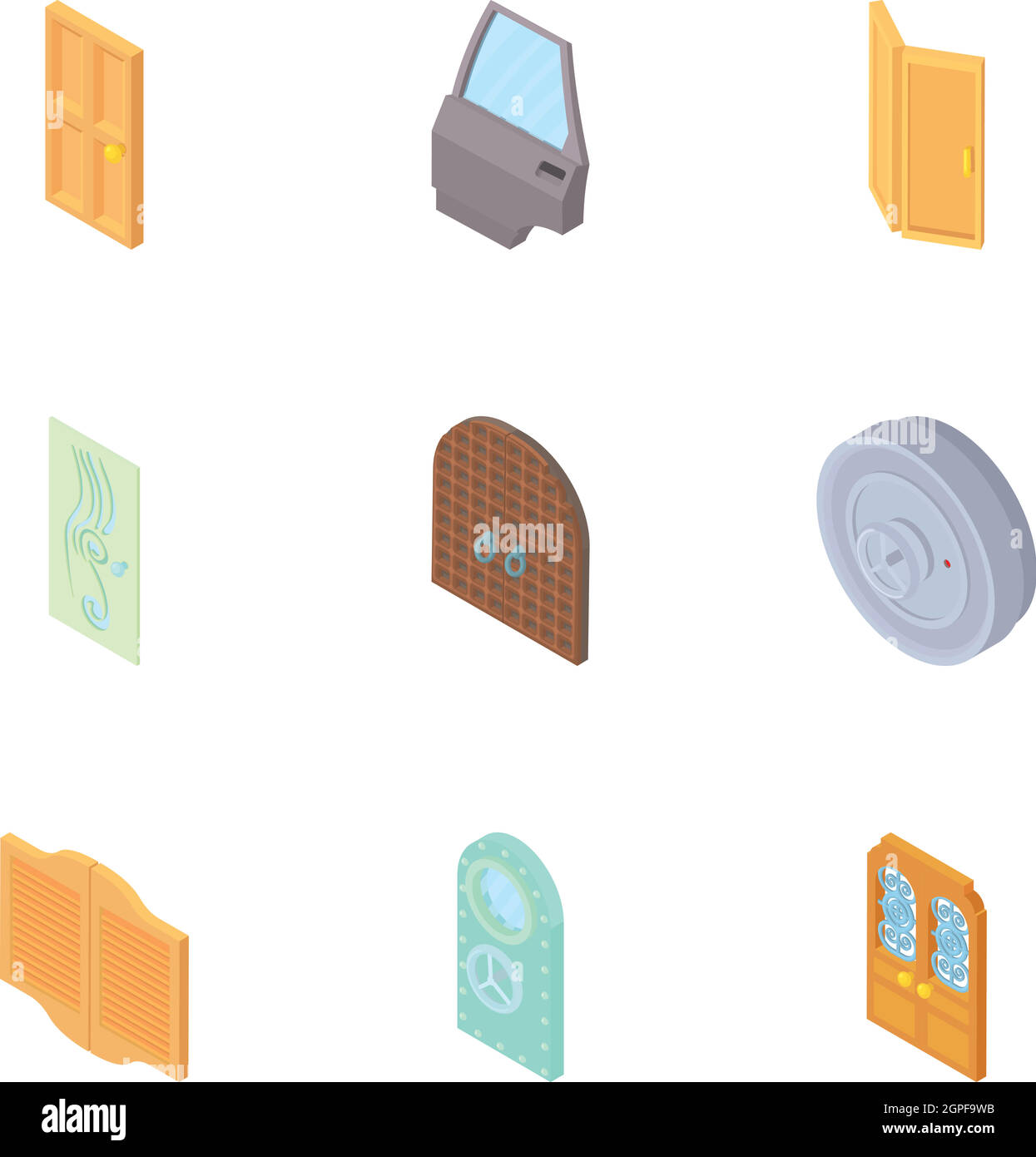 Entrance in house icons set, cartoon style Stock Vector Image & Art - Alamy