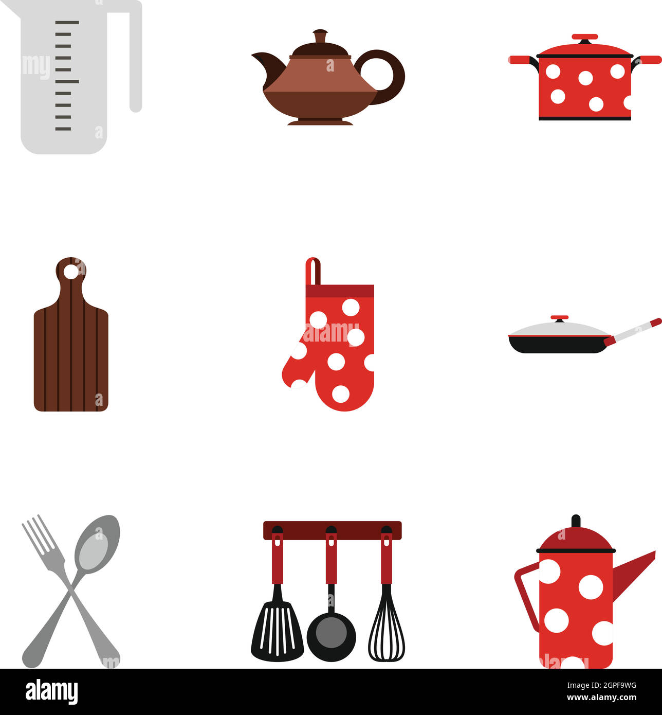 Kitchen utensils icons set, flat style Stock Vector Image & Art - Alamy