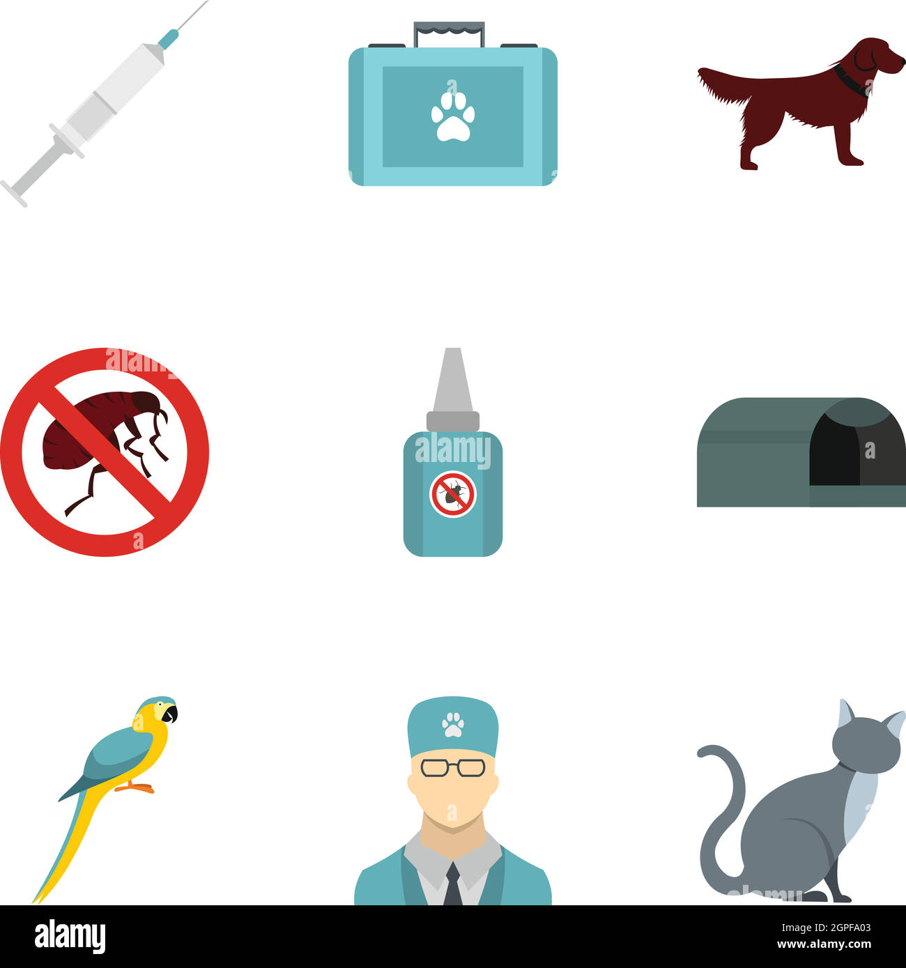 Veterinarian icons set, flat style Stock Vector Image & Art - Alamy
