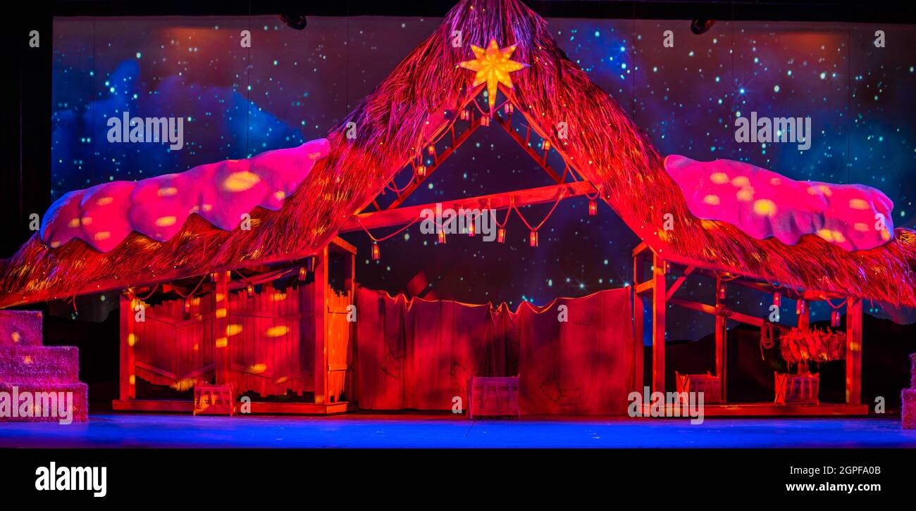 Orlando, Florida. December 30, 2020. Nativity scene in Christmas ...