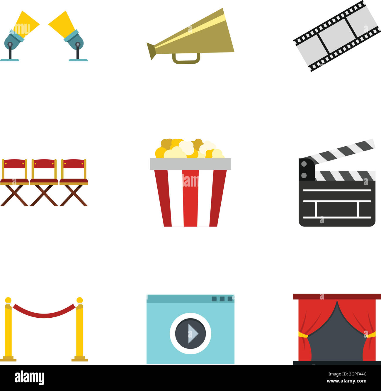 Movie icons set, flat style Stock Vector Image & Art - Alamy
