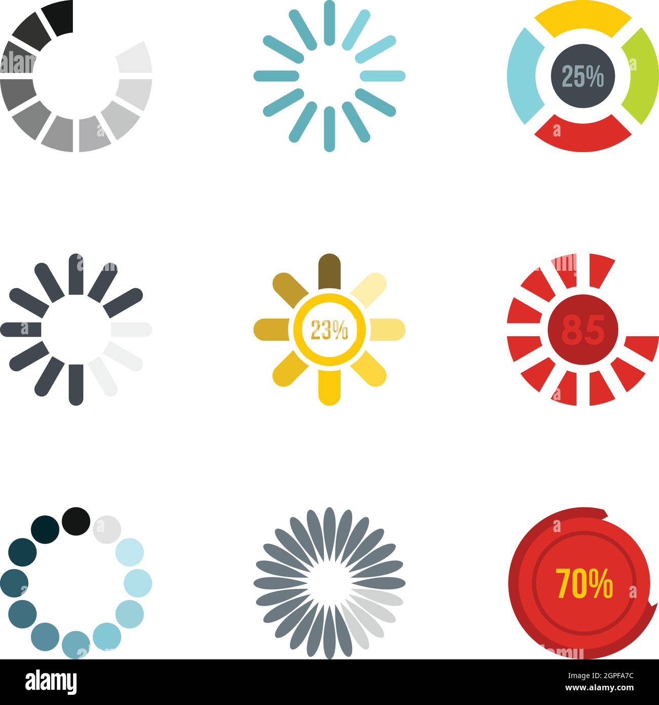 Download page icons set, flat style Stock Vector Image & Art - Alamy