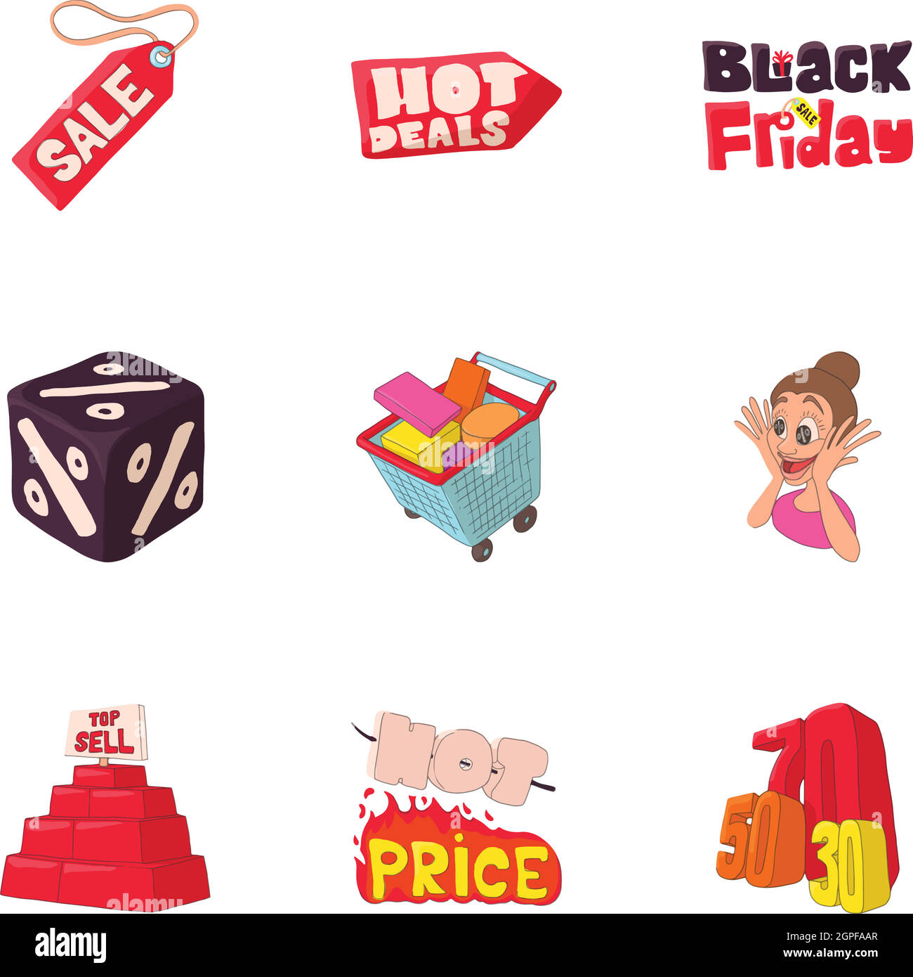 Sale icons set, cartoon style Stock Vector Image & Art - Alamy
