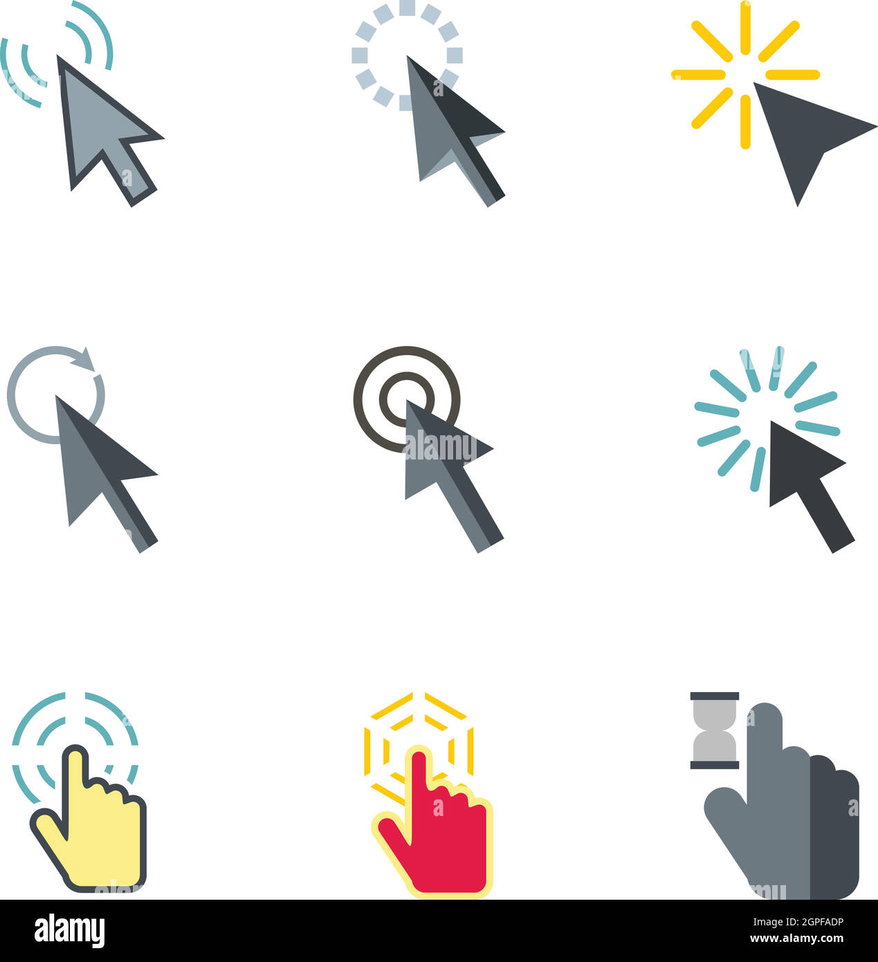 Pointer of computer icons set, flat style Stock Vector Image & Art - Alamy