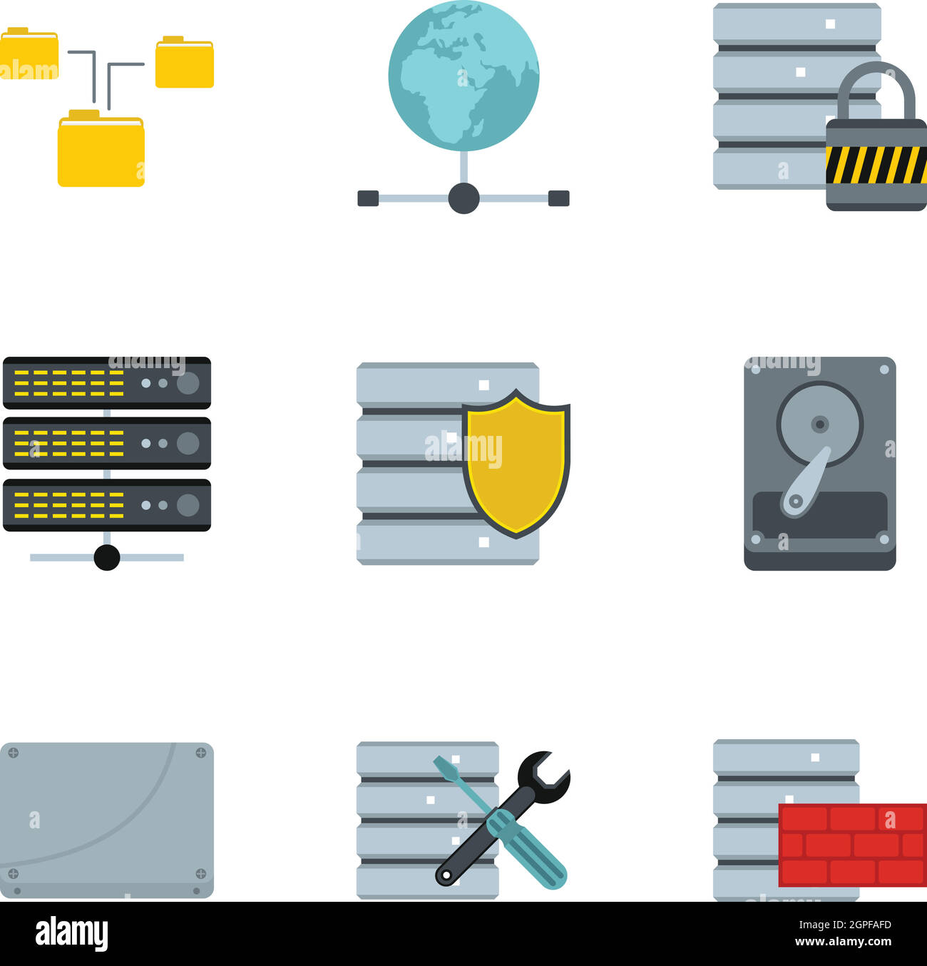 Computer setup icons set, flat style Stock Vector Image & Art - Alamy