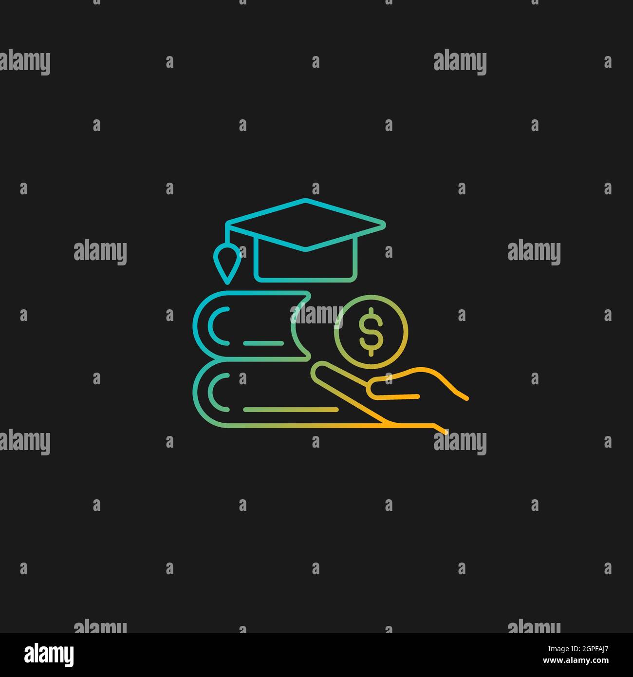 Tuition reimbursement gradient vector icon for dark theme Stock Vector ...