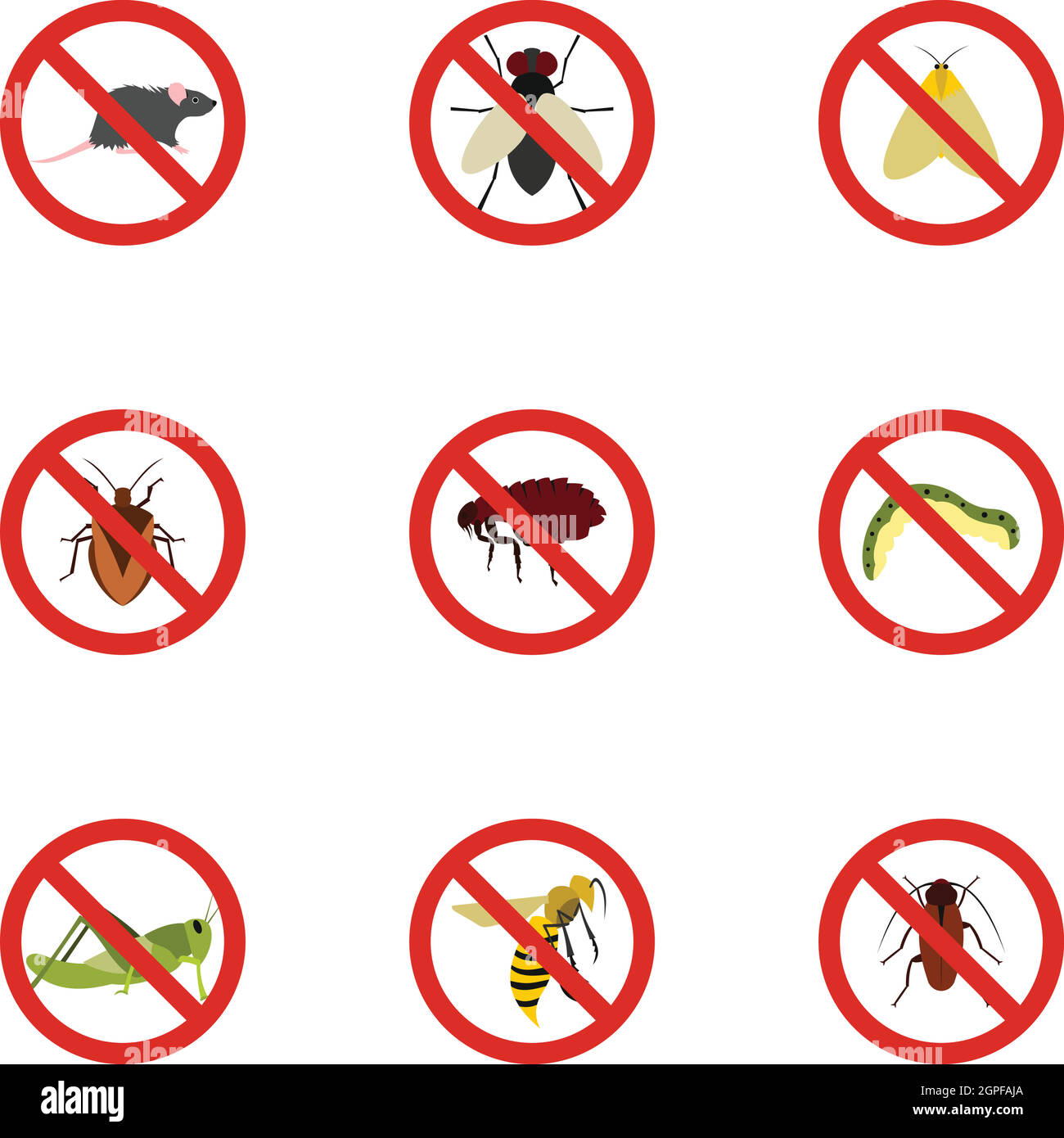 No insects icons set, flat style Stock Vector Image & Art - Alamy