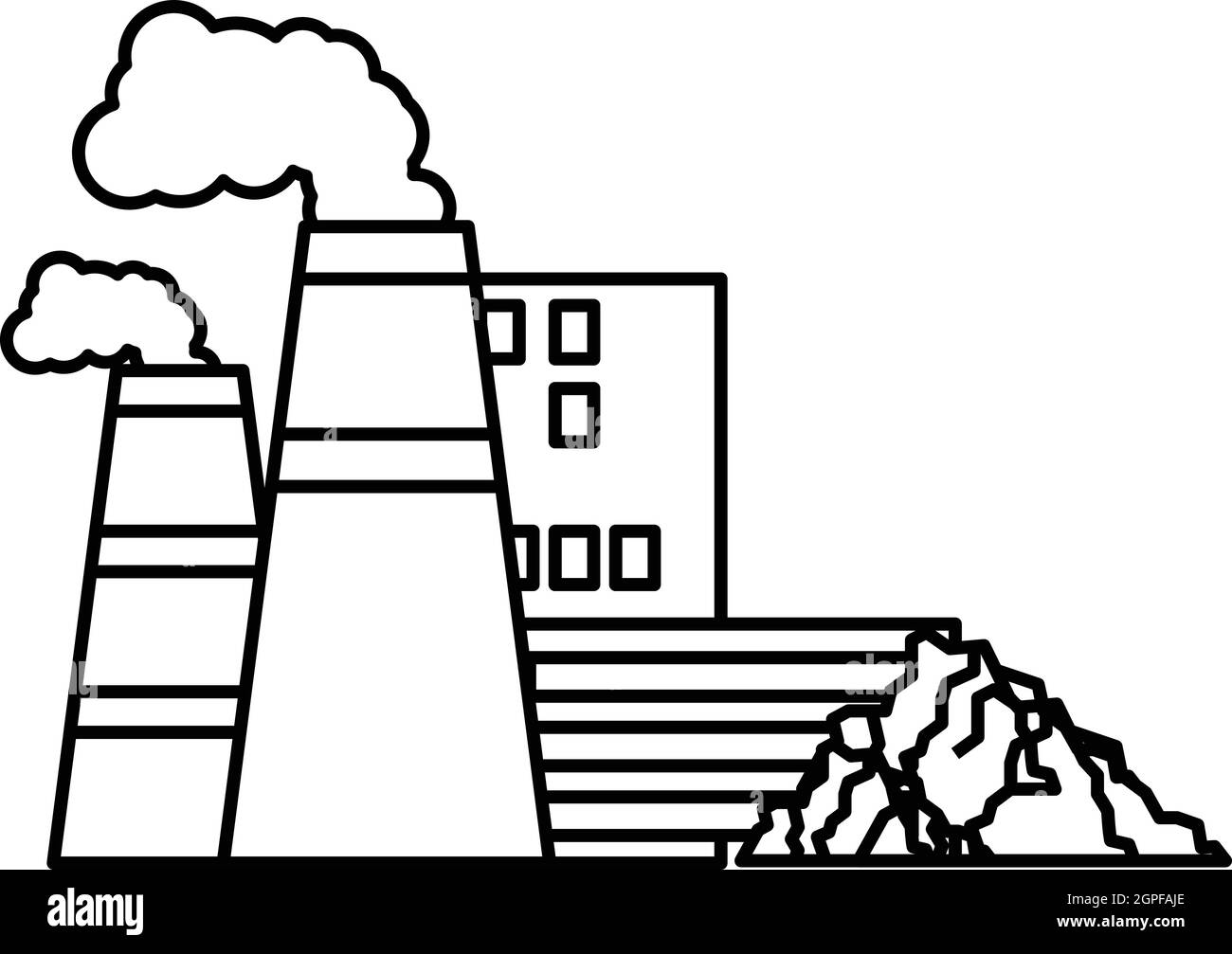 Smoke chimney icon outline Black and White Stock Photos & Images - Alamy