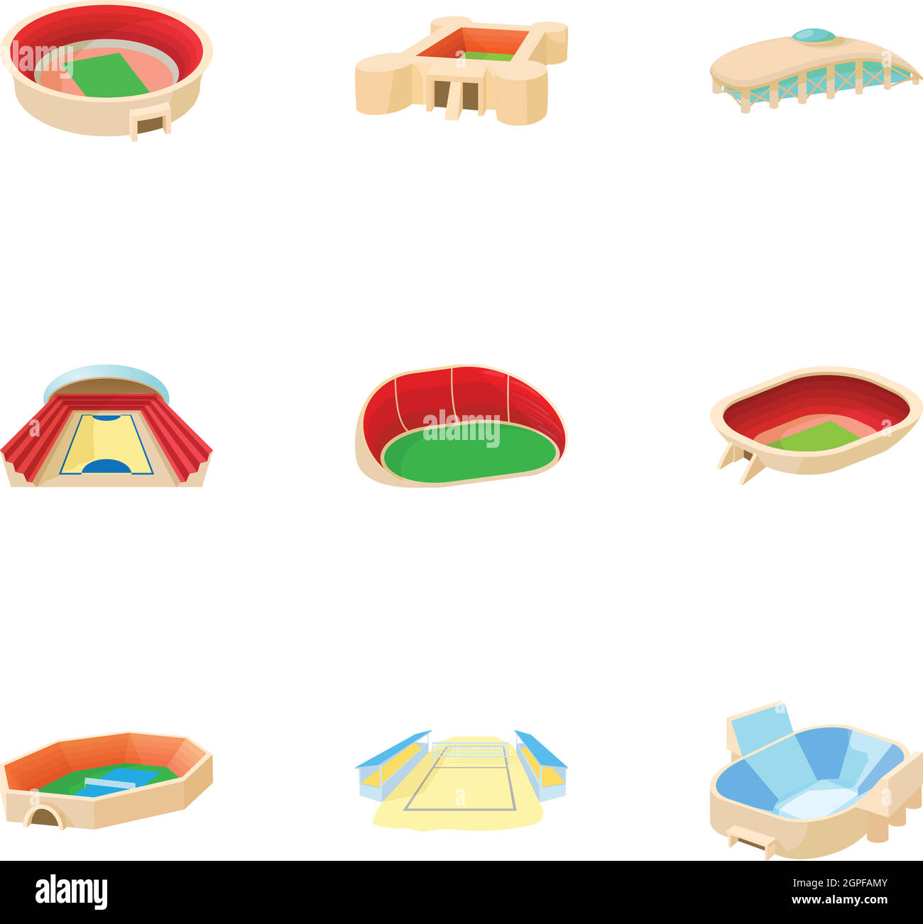 Sports complex icons set, cartoon style Stock Vector Image & Art - Alamy