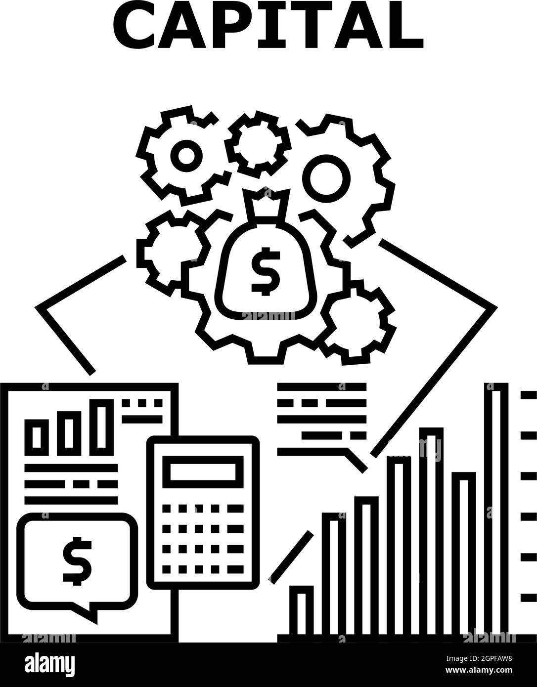 Finance Capital Vector Concept Black Illustration Stock Vector Image ...