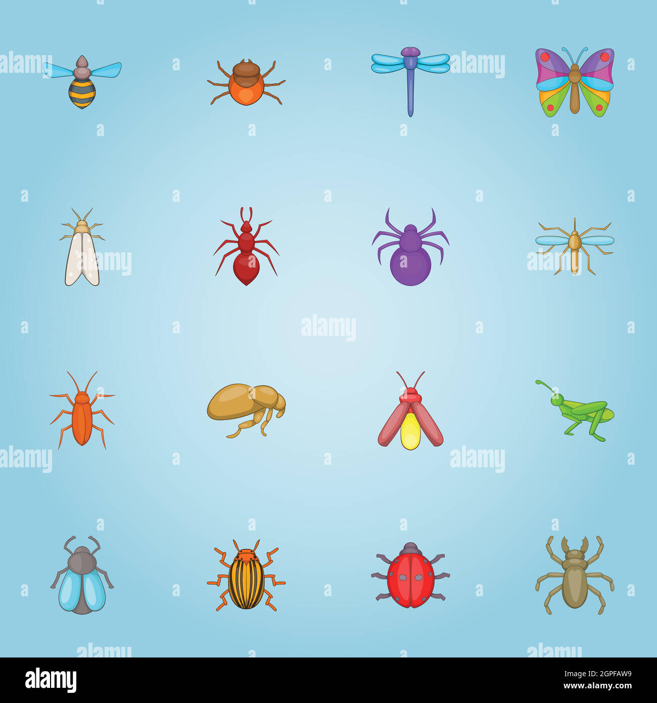 Insects icons set, cartoon style Stock Vector Image & Art - Alamy