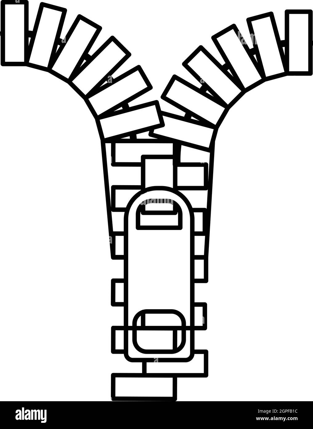 Zipper icon, outline style Stock Vector Image & Art - Alamy