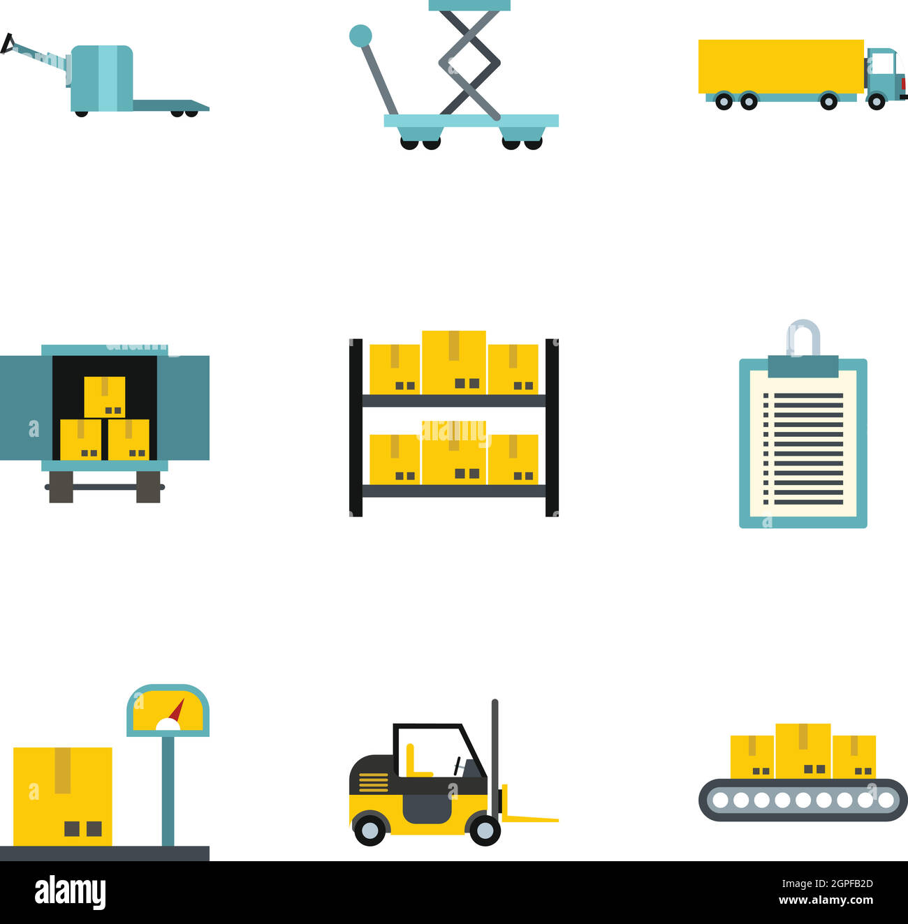 Warehouse icons set, flat style Stock Vector Image & Art - Alamy Warehouse icons set, flat style Stock Vector Image & Art - Alamy
