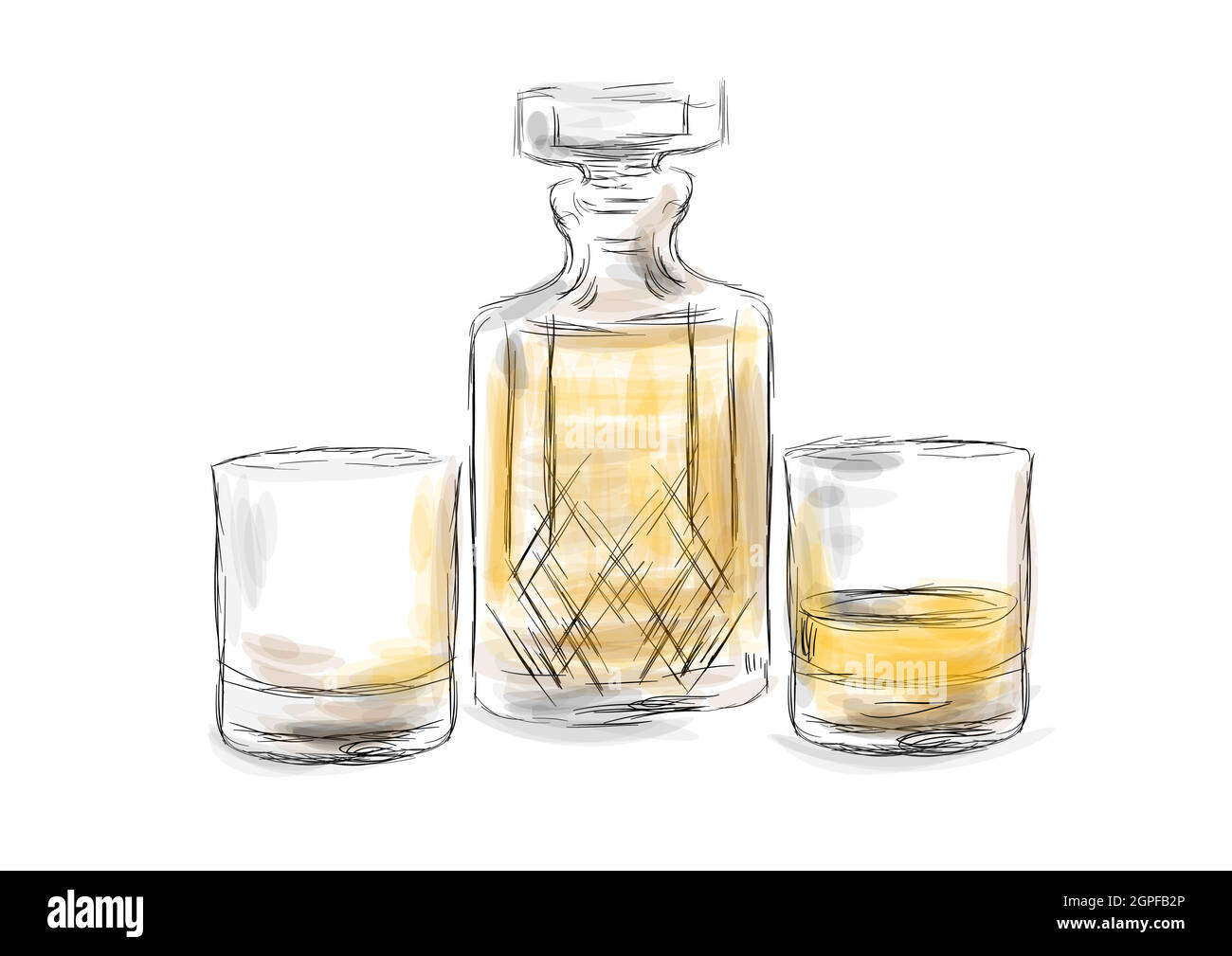 Cognac decanter brandy decanter Stock Vector Images - Alamy