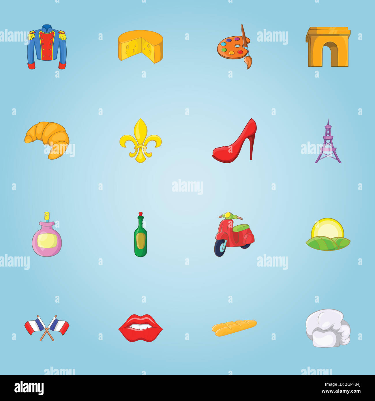 France icons set, cartoon style Stock Vector Image & Art - Alamy