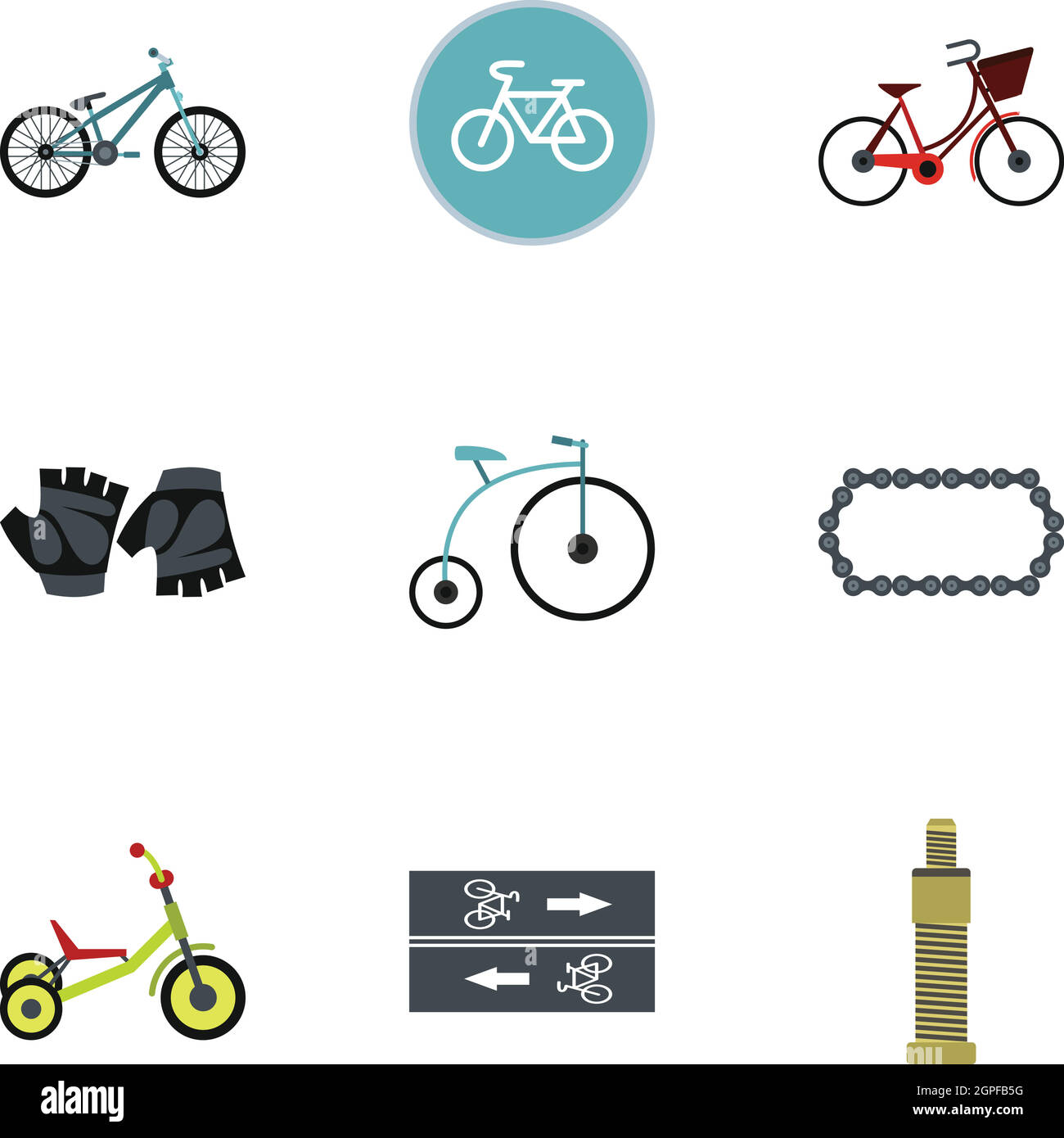 Race bike icons set, flat style Stock Vector Image & Art - Alamy