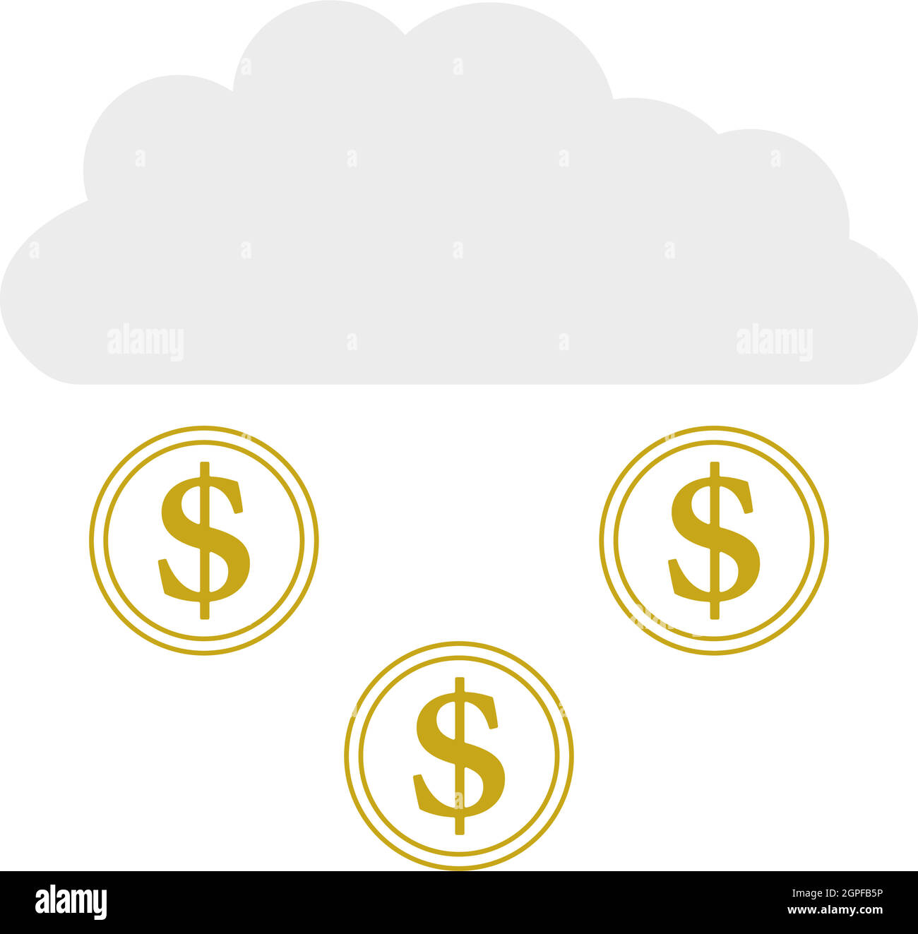 Coins Falling From Cloud Icon Stock Vector Image & Art - Alamy