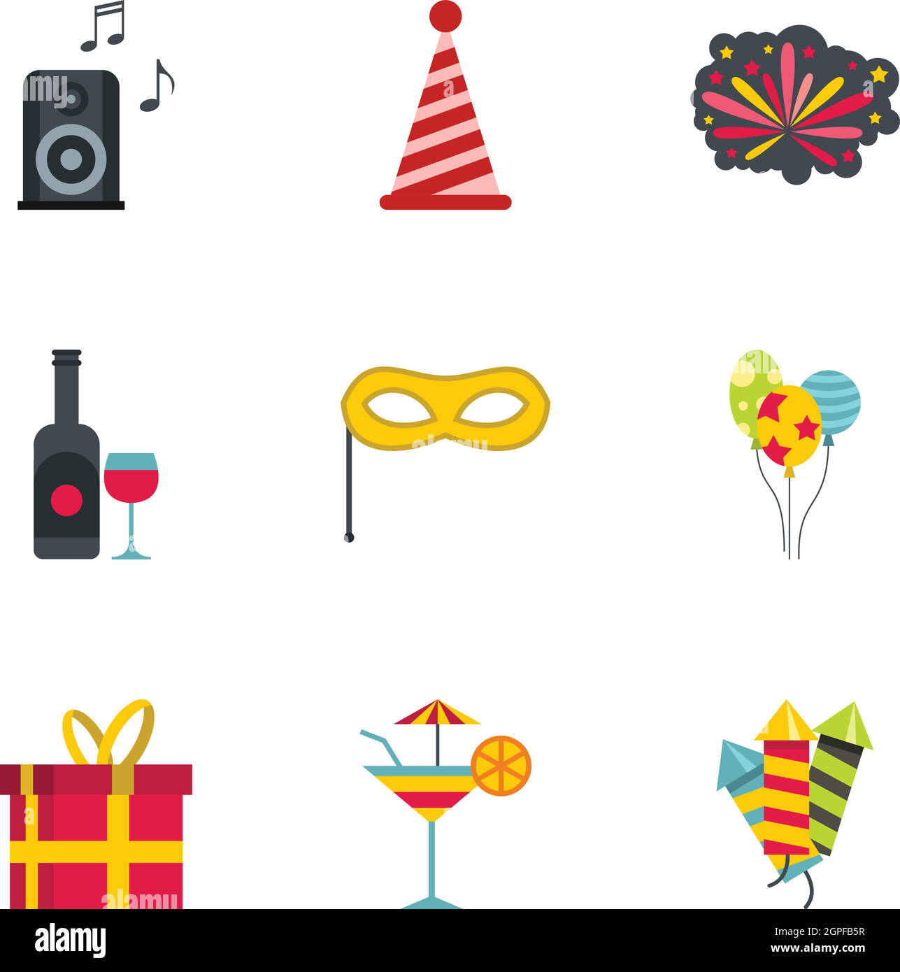 Holiday icons set, flat style Stock Vector Image & Art - Alamy