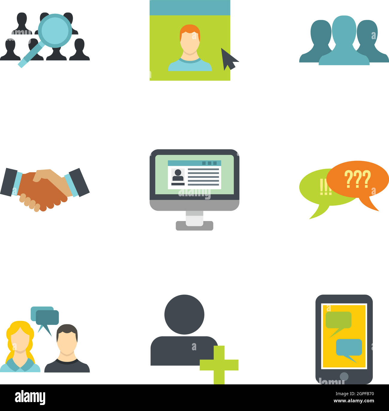 Communication icons set, flat style Stock Vector Image & Art - Alamy