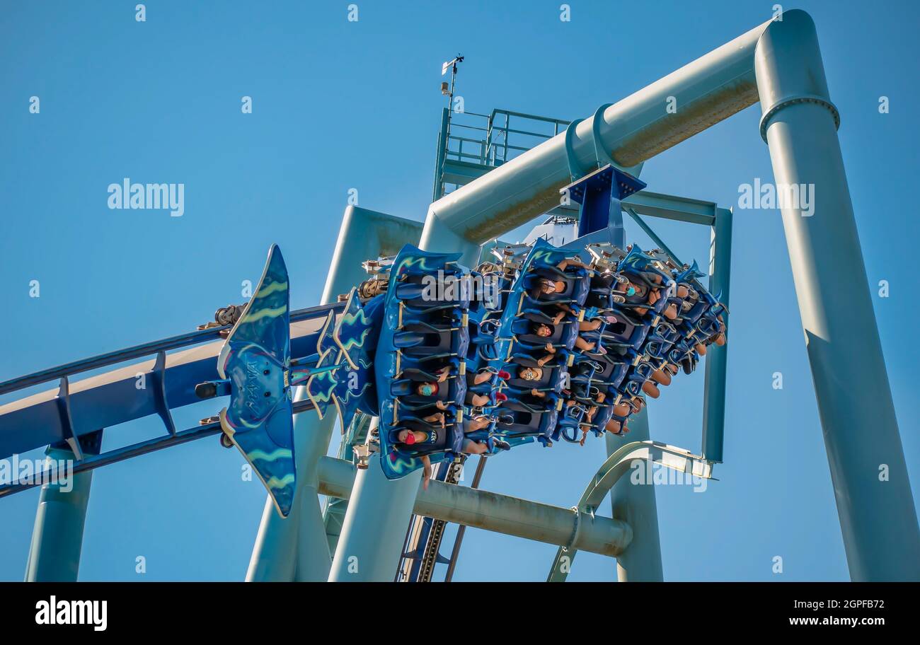 Orlando, Florida. September 28, 2021. People enjoying Manta roller ...