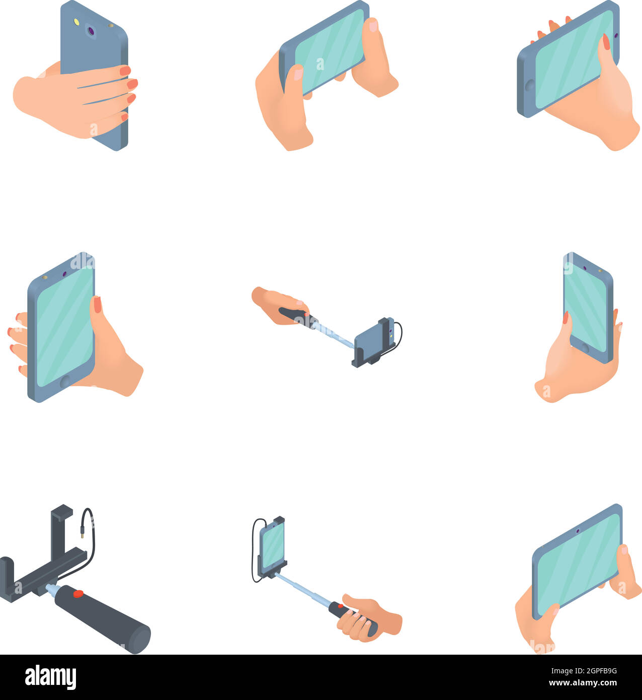 Vector phone selfie Cut Out Stock Images & Pictures - Alamy