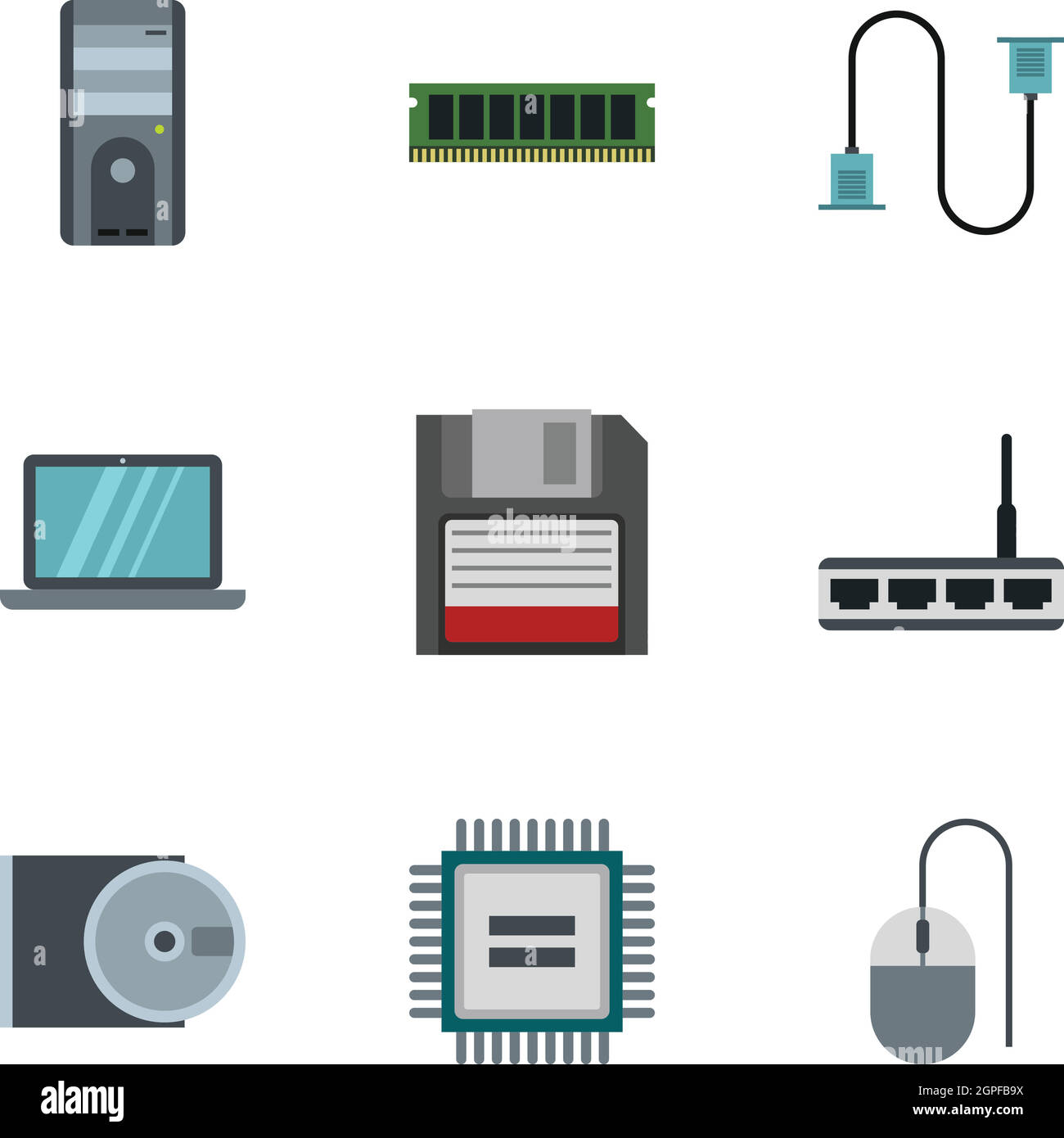 Computer repair icons set, flat style Stock Vector Image & Art - Alamy