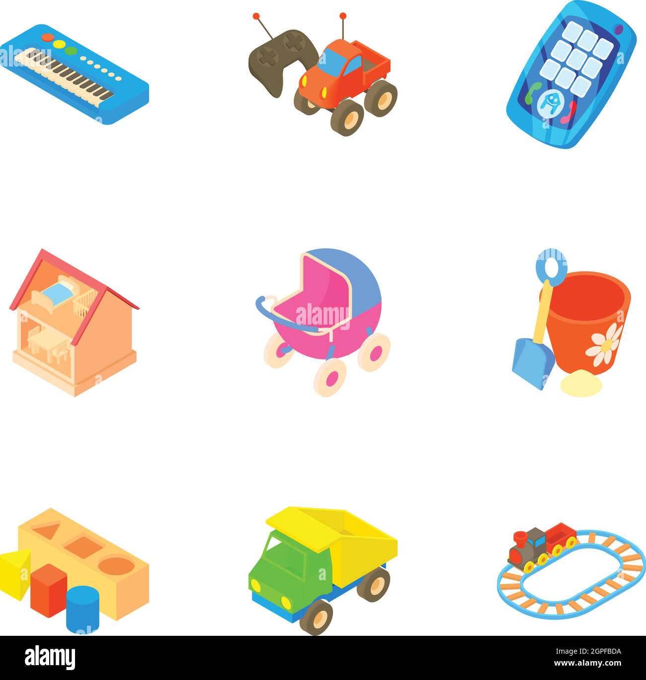 Fun games for kids icons set, cartoon style Stock Vector Image & Art ...