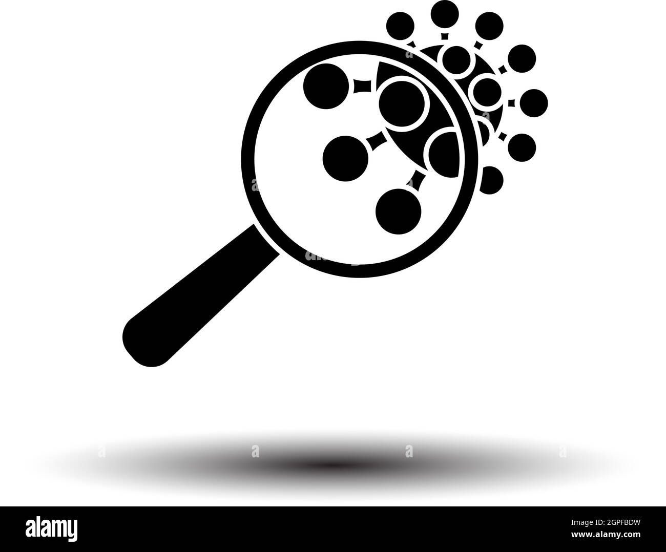 Vector magnifying glass molecule icon hi-res stock photography and ...