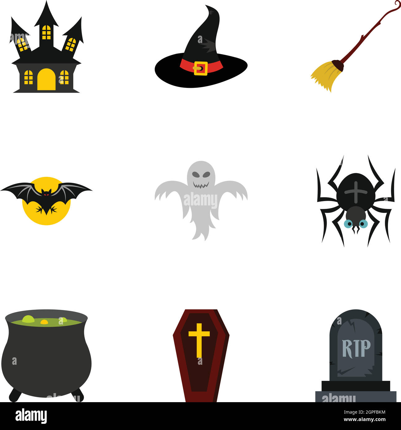 Resurrection of dead icons set, flat style Stock Vector Image & Art - Alamy