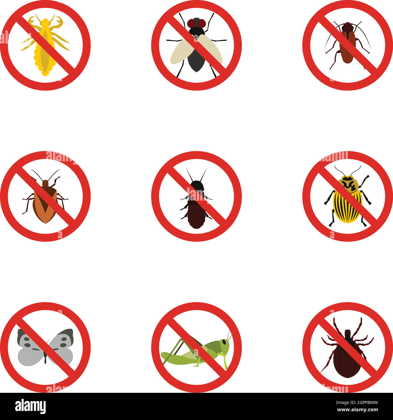 Harmful insects icons set, flat style Stock Vector Image & Art - Alamy