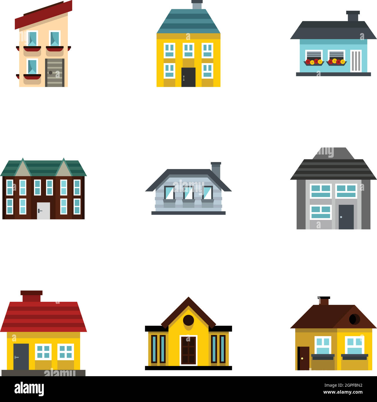Residence icons set, flat style Stock Vector Image & Art - Alamy