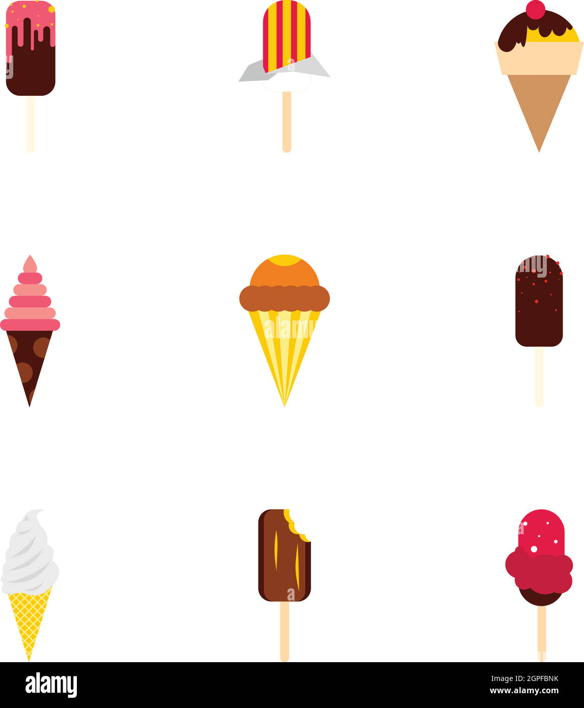 Ice cream icons set, flat style Stock Vector Image & Art - Alamy